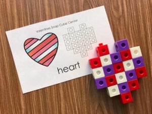 Valentines Day Math - Snap Block Centers - Simply Kinder