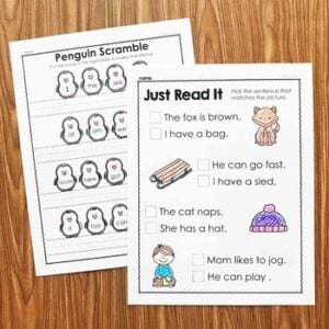 Winter Sentence Activities for Kindergarten - Simply Kinder
