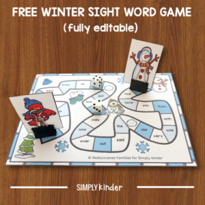 Free Winter Sight Word Game to Make Learning Fun - Simply Kinder