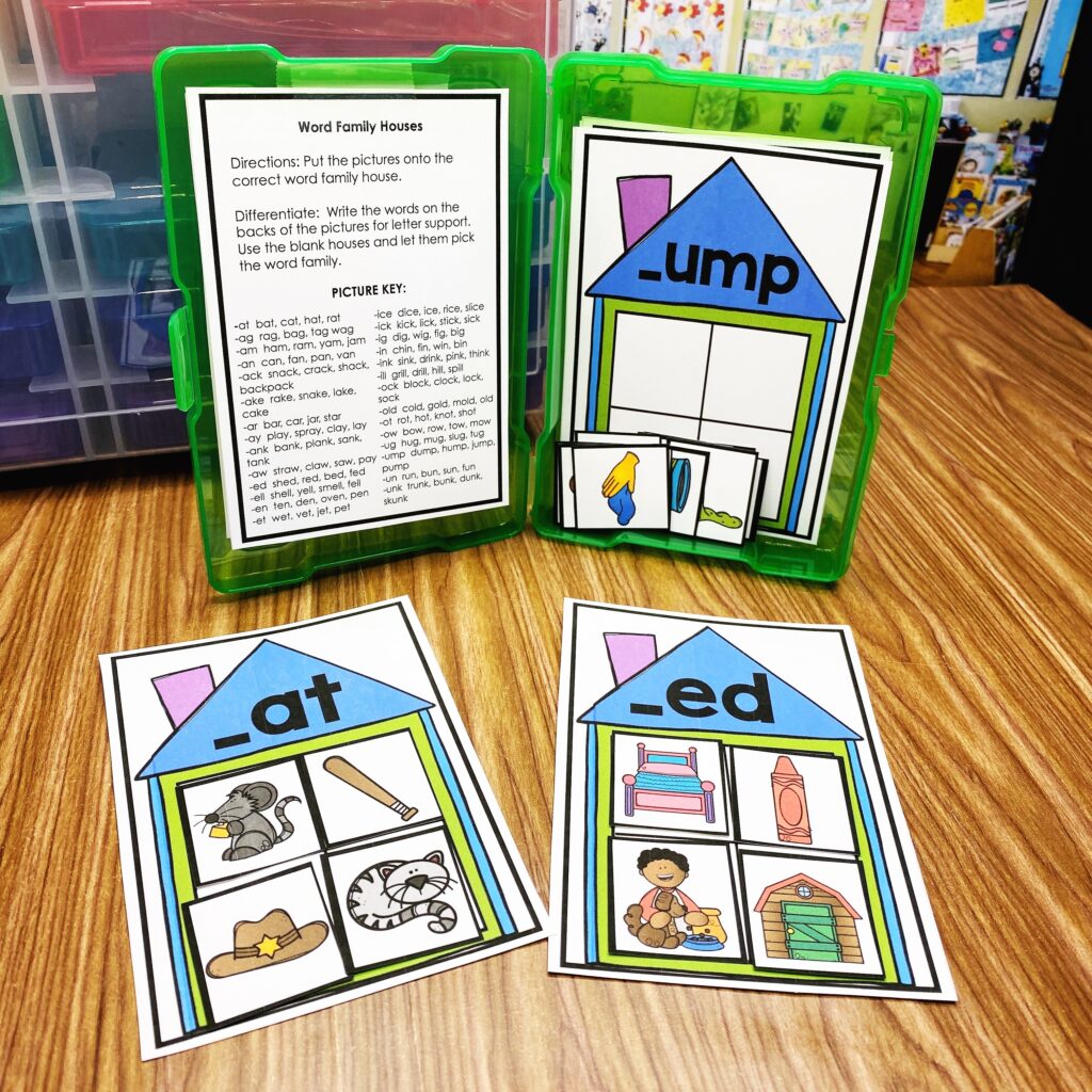 Word Family Houses - Kindergarten Intervention - Simply Kinder