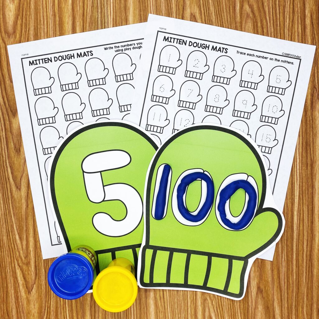 Mitten Number Dough Mats - Simply Kinder