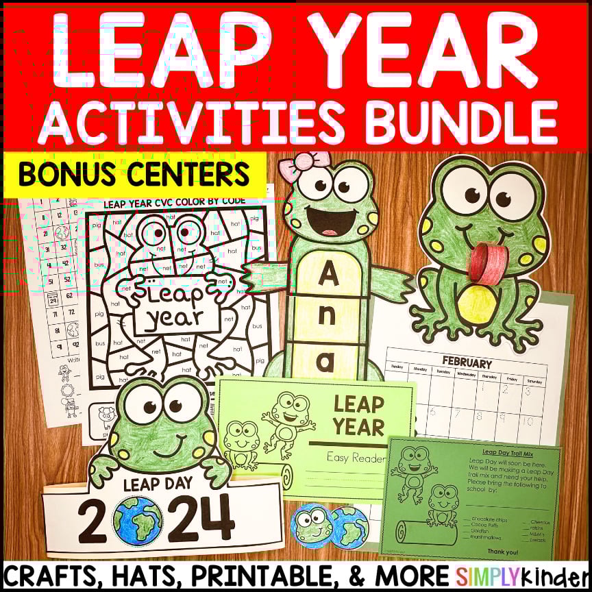 Leap Year 2024 Writing Craft Activity, Leap Day Cut and Glue Writing ...