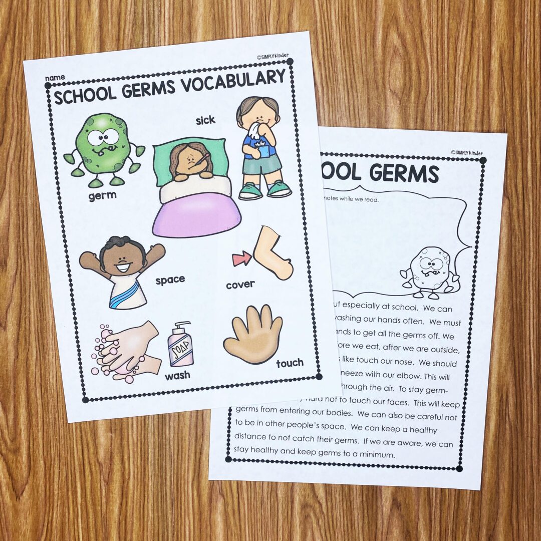 School Germs No Prep Activities - Simply Kinder