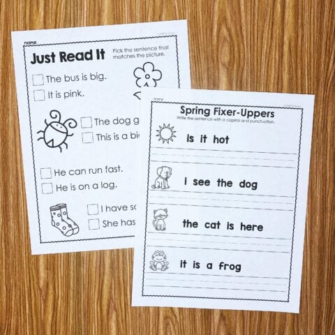 Spring No-Prep Review Packet, Literacy, Math, Writing, for Break ...