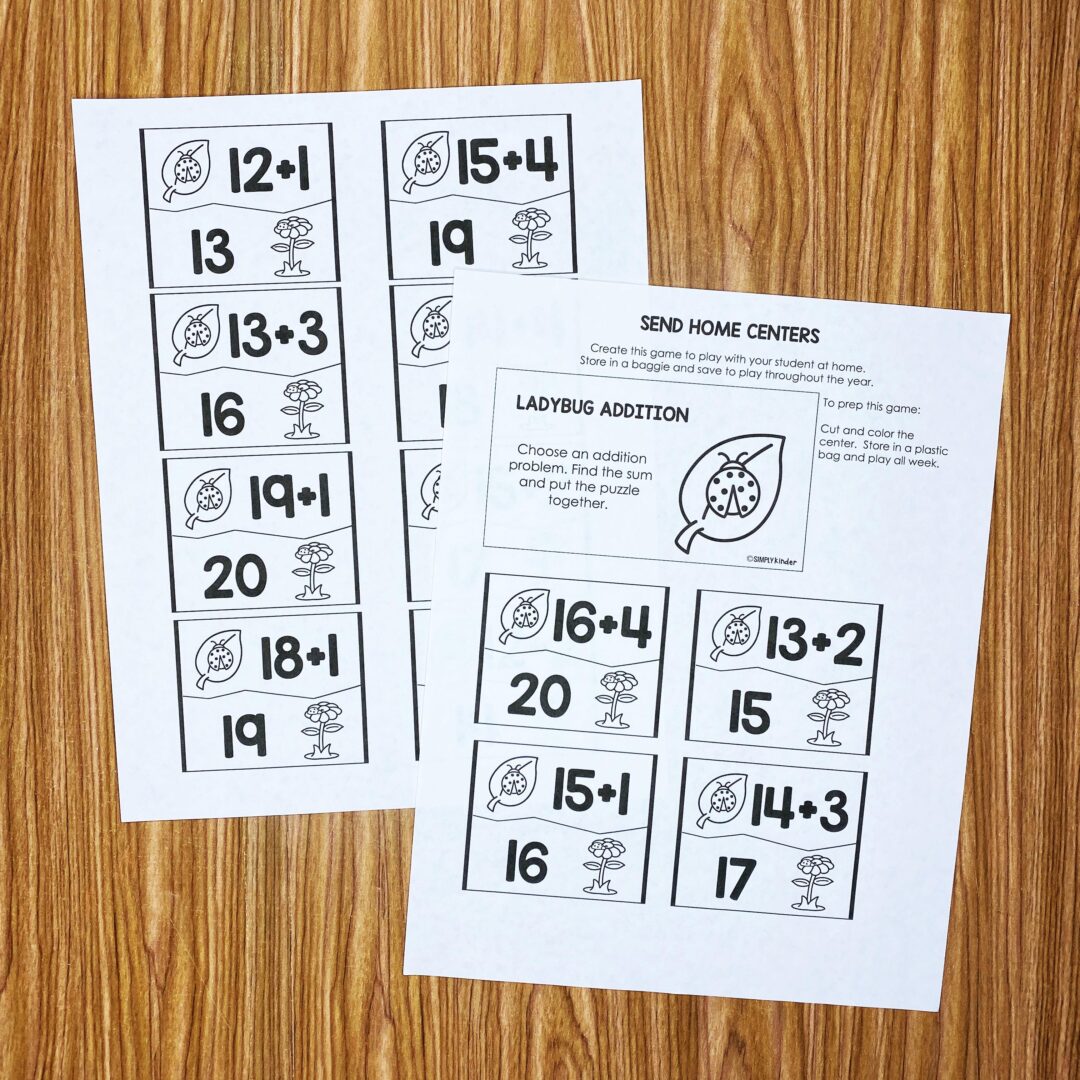 Send Home Sub Plans (Editable) FIRST Set 1 : 2 Full Weeks - Simply Kinder
