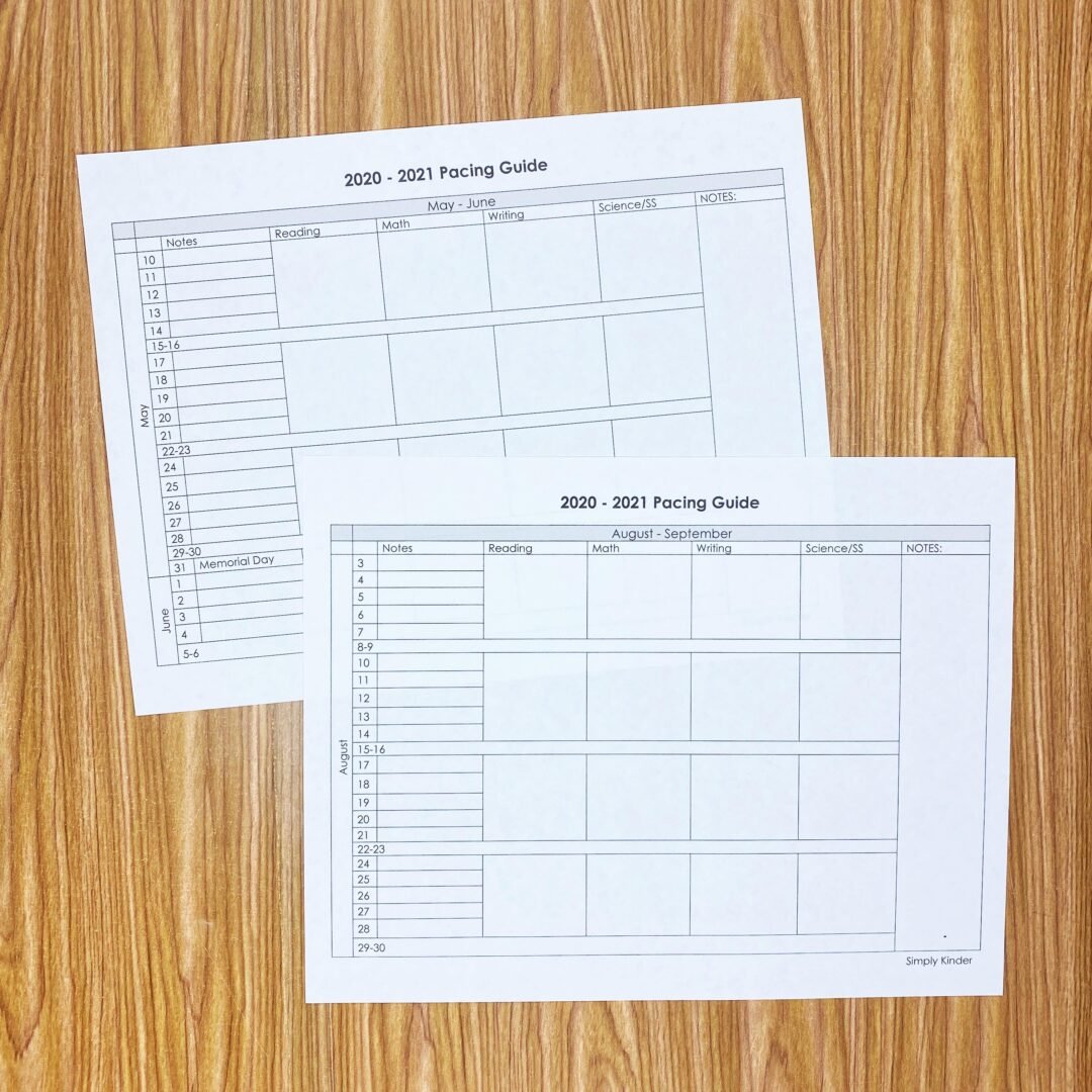 Free Pacing Guide for Any Grade Level! - Simply Kinder