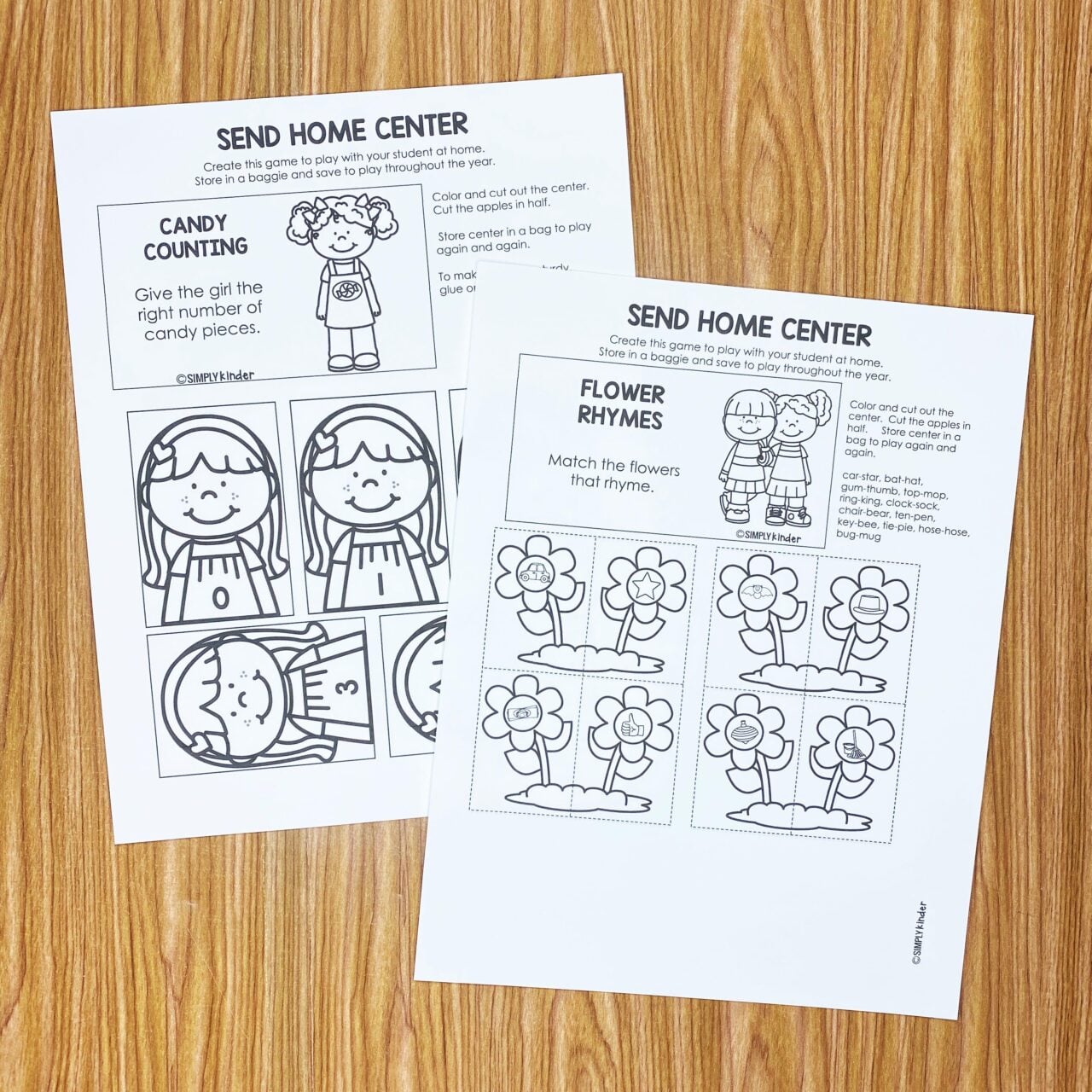 Send Home Sub Plans PRESCHOOL Set 2 : 2 Full Editable Weeks - Simply Kinder