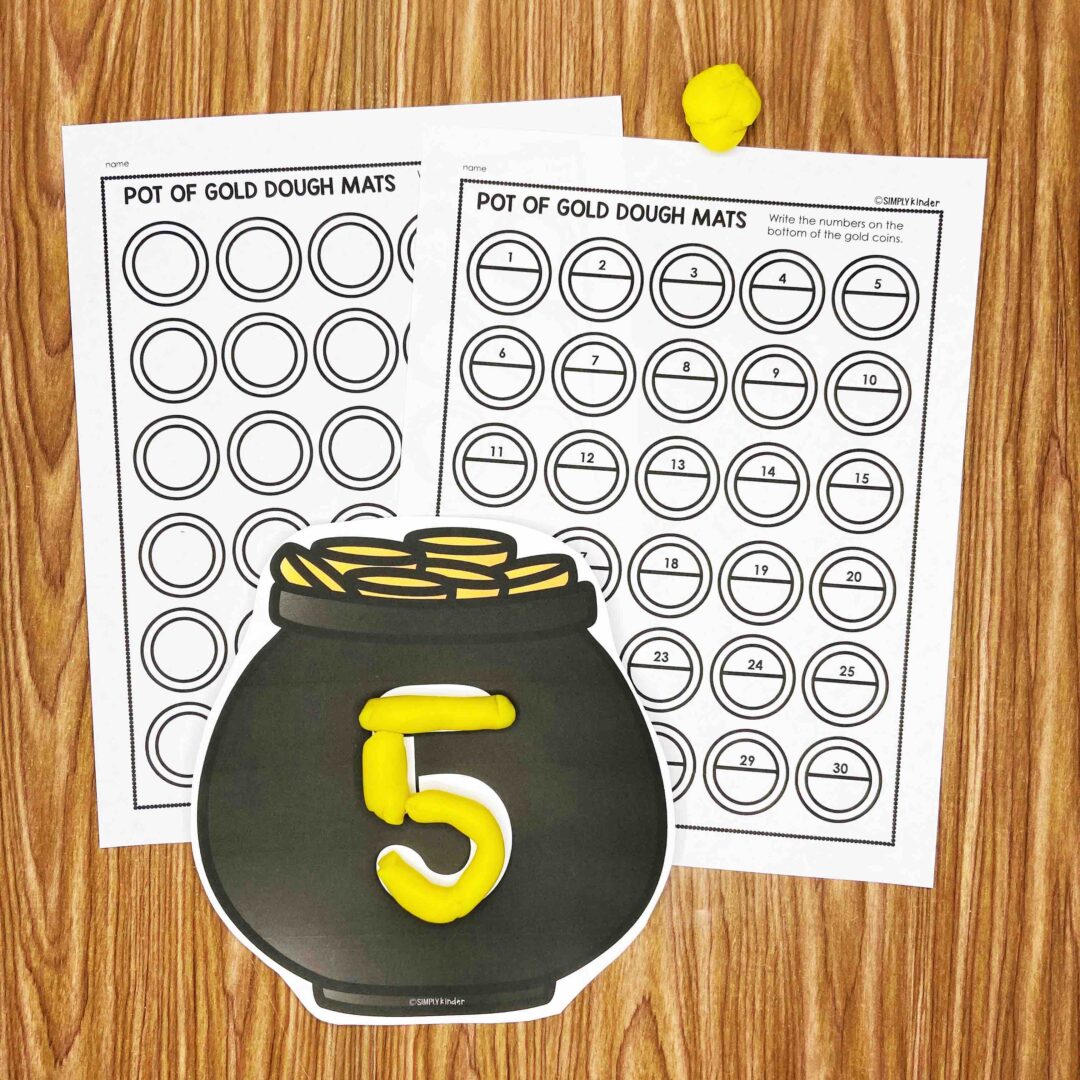 Pot of Gold Number Dough Mats - Simply Kinder