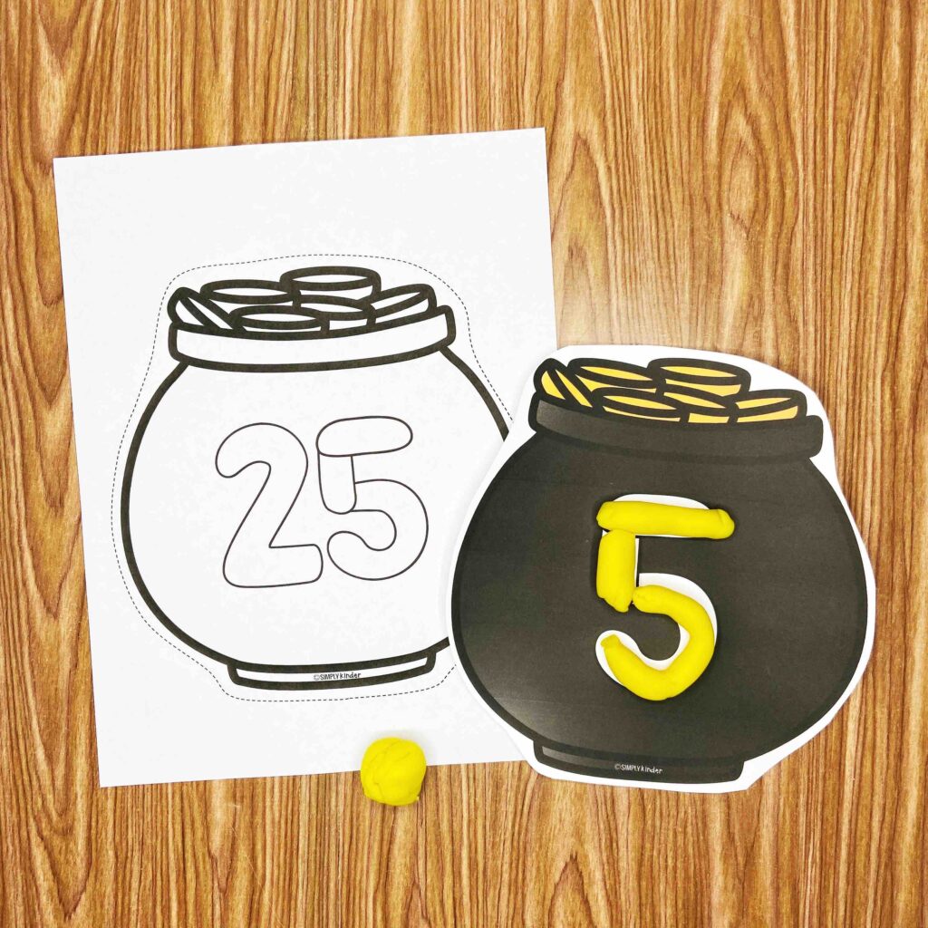 Pot of Gold Number Dough Mats - Simply Kinder