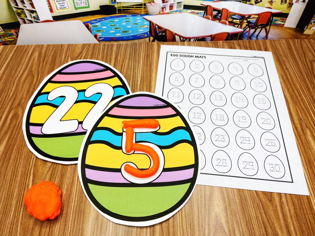 Easter Egg Number Dough Mats - Simply Kinder