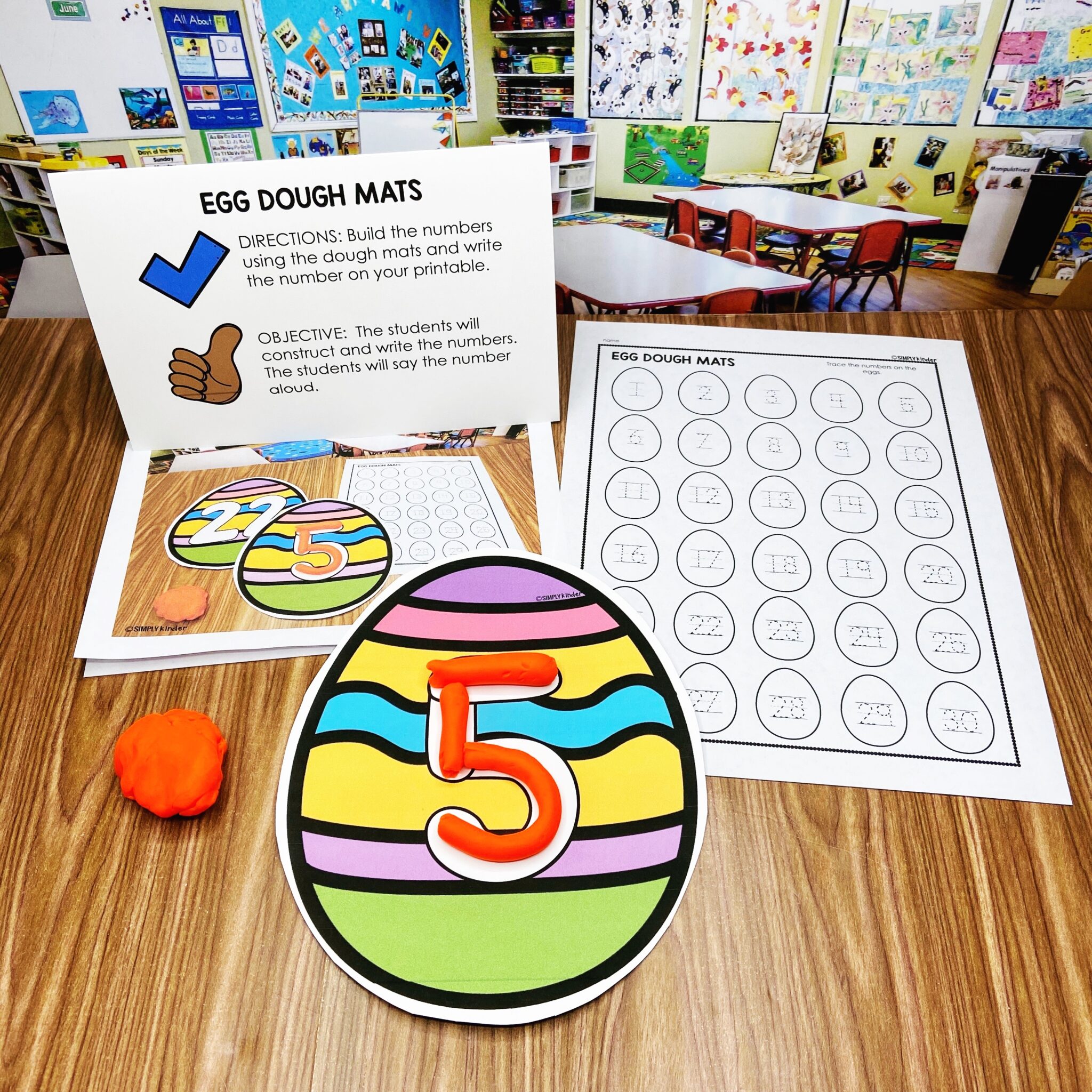 Easter Egg Number Dough Mats - Simply Kinder