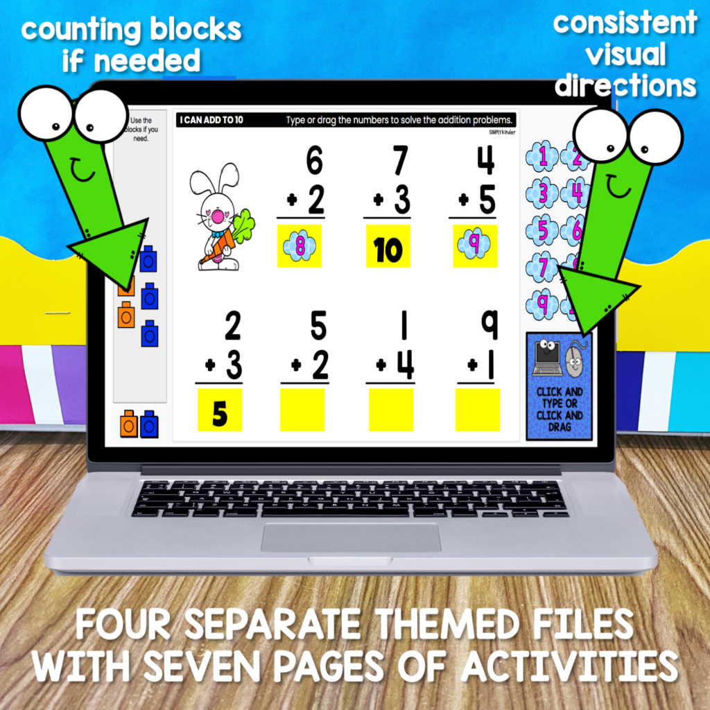 Spring Digital Addition for Google and Seesaw - Simply Kinder