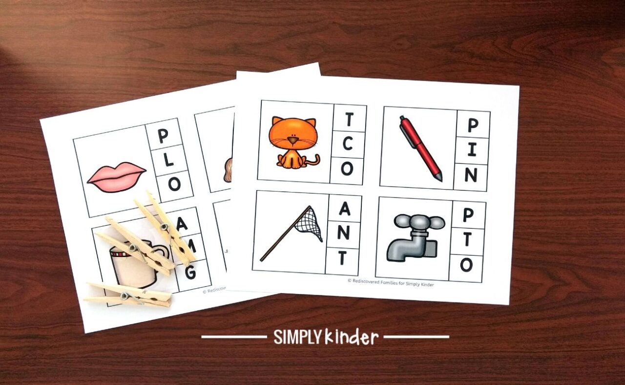 Beginning and Ending Sounds Clip Cards For Kindergarten - Simply Kinder