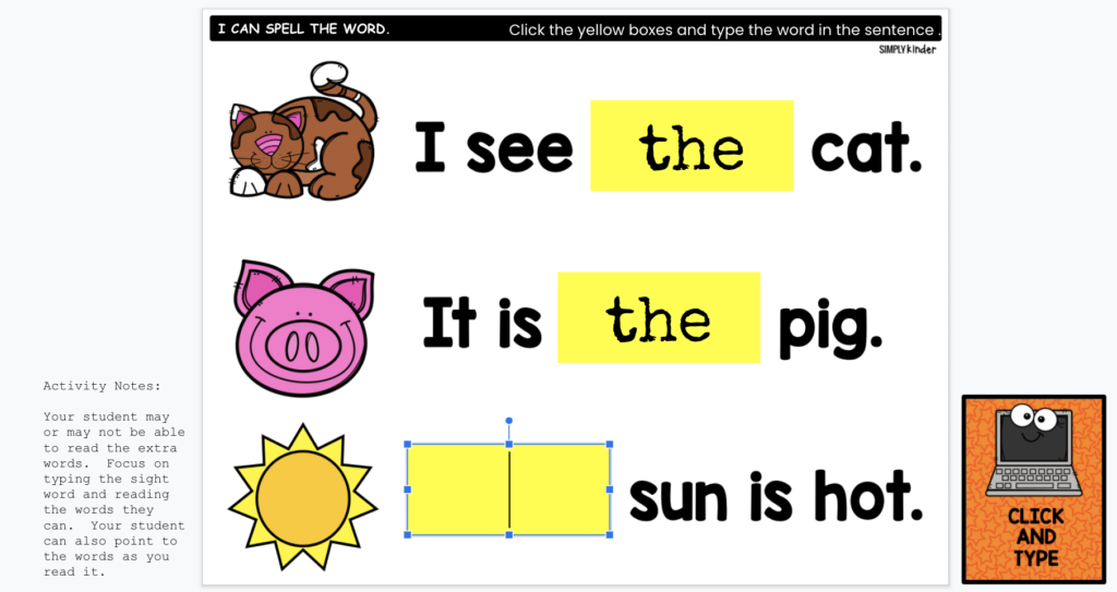 Digital Sight Word Activities ENDLESS for Google Classroom and Seesaw ...