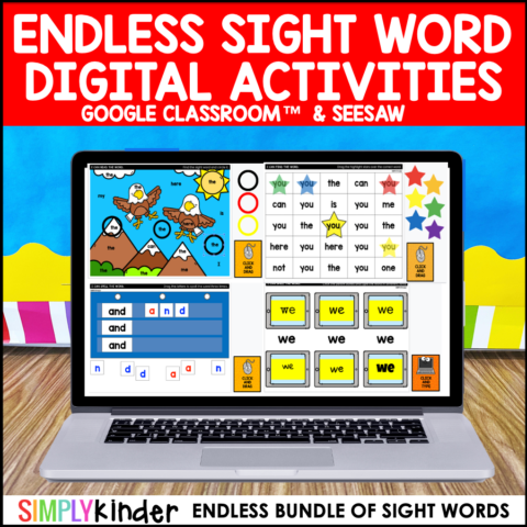 Digital Sight Word Activities ENDLESS for Google Classroom and Seesaw ...