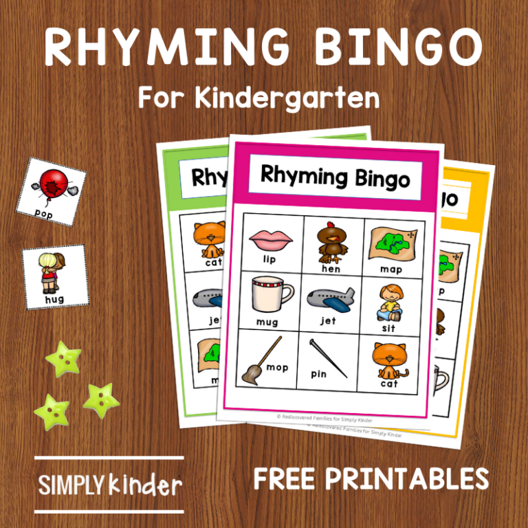 Free Printable Rhyming Bingo Game For Kindergarten - Simply Kinder