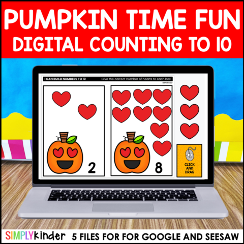 Pumpkin Counting to 10 for Google Classroom and Seesaw - Simply Kinder