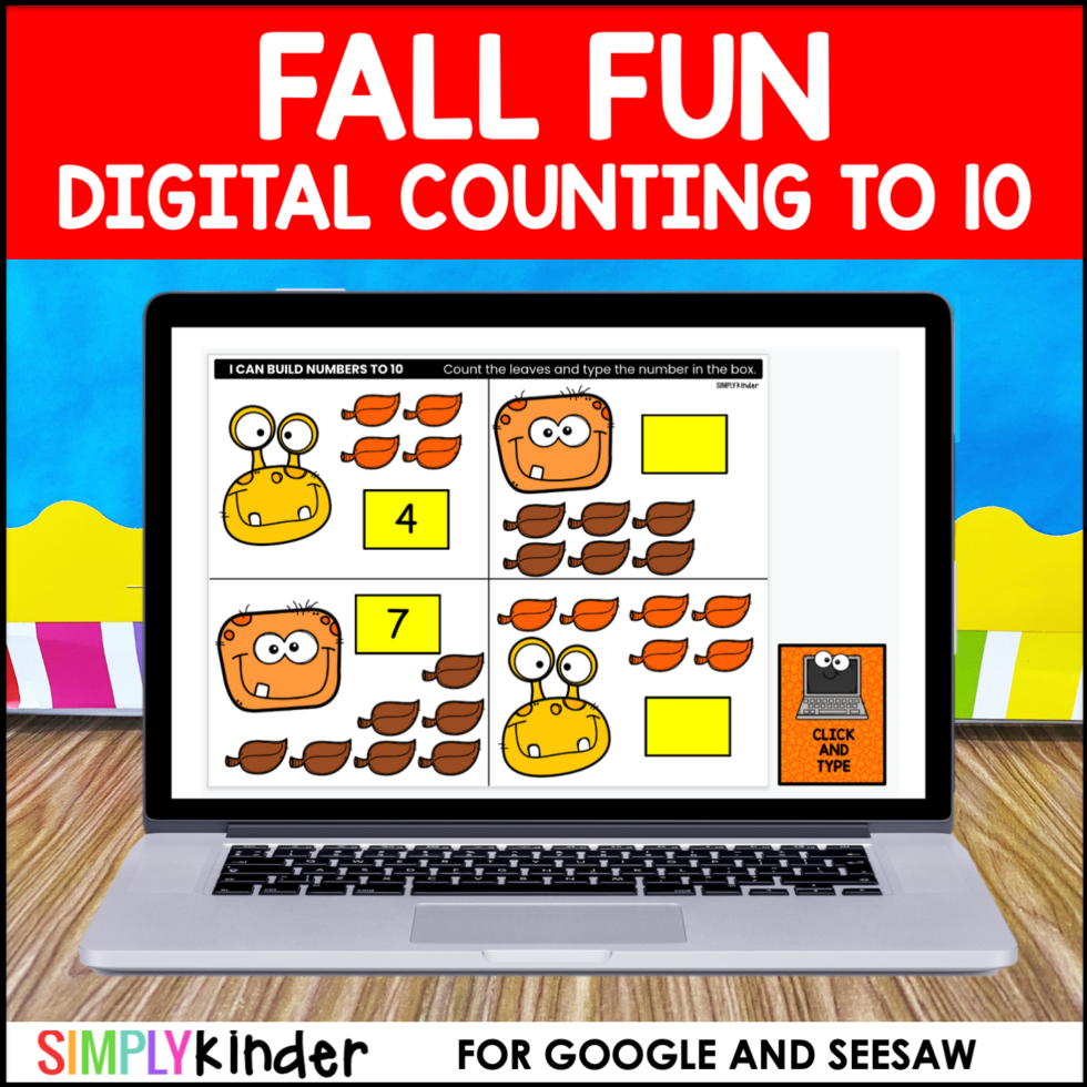 FALL Counting to 10 for Google Classroom and Seesaw - Simply Kinder