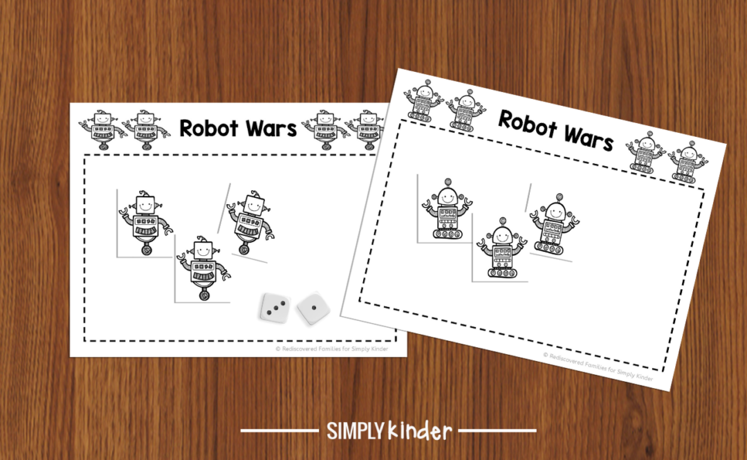 3 Robot Math Games That Your Kinders Will Love - Simply Kinder