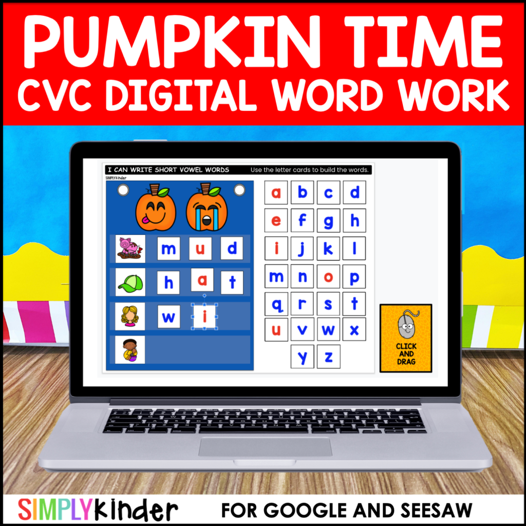 Halloween Digital CVC Word Work Activities for Google and Seesaw ...