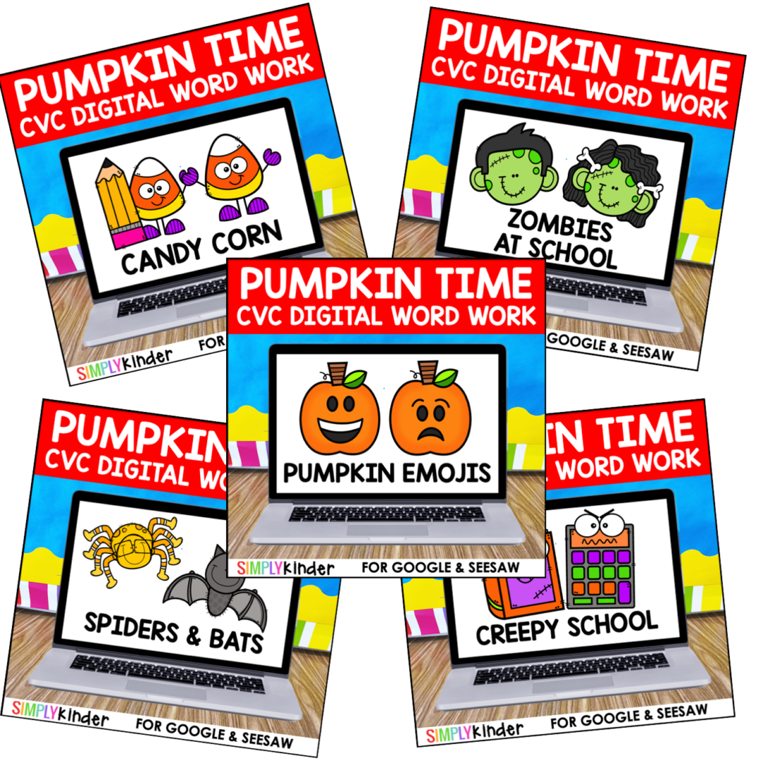 Halloween Digital CVC Word Work Activities for Google and Seesaw ...