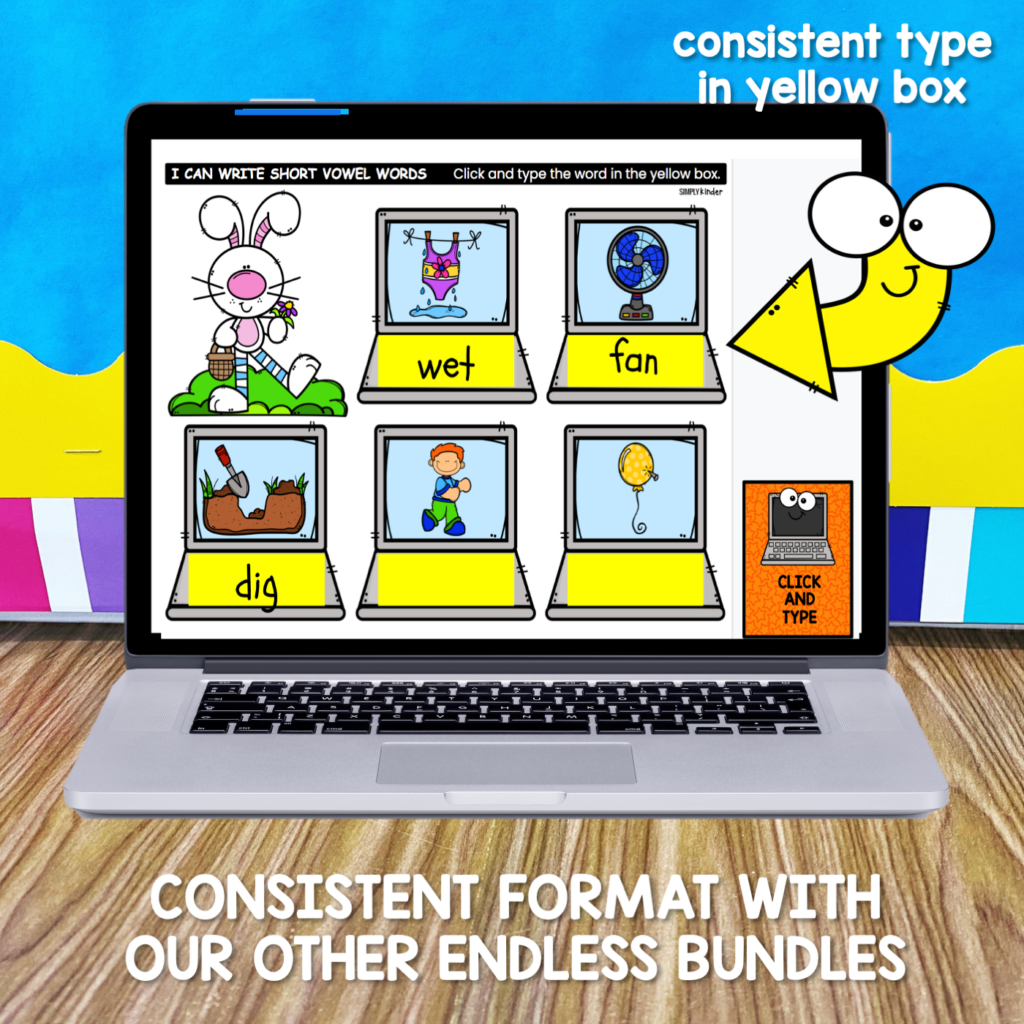 Endless Digital CVC Word Work for Google & Seesaw - Simply Kinder