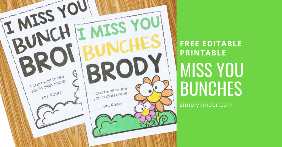 I Miss You Bunches Free Printable - Simply Kinder