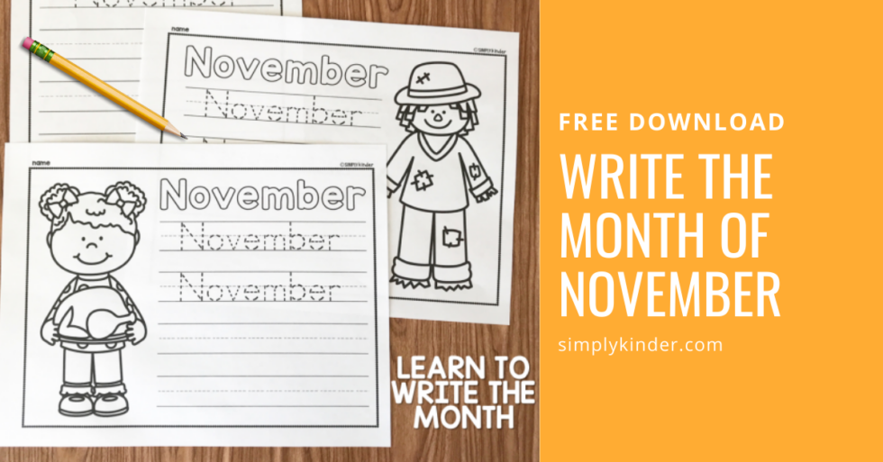 Free November Printable - Simply Kinder