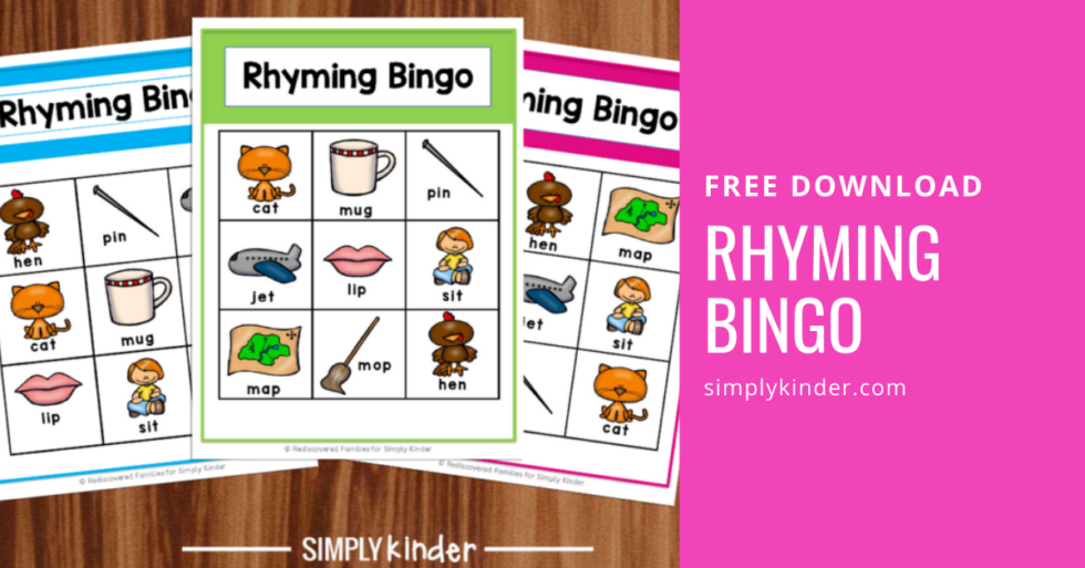 Free Printable Rhyming Bingo Game For Kindergarten - Simply Kinder