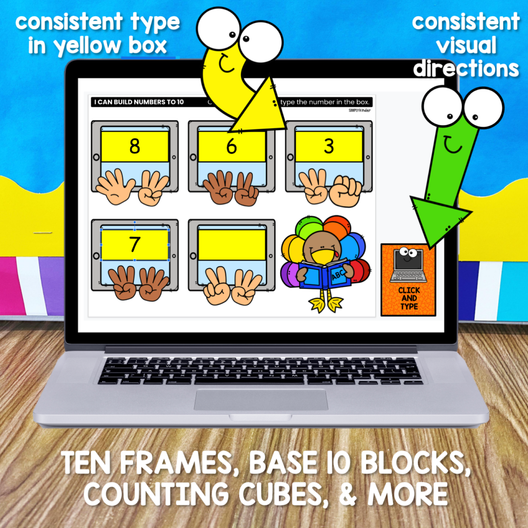 Thanksgiving Counting to 10 for Google Classroom and Seesaw - Simply Kinder