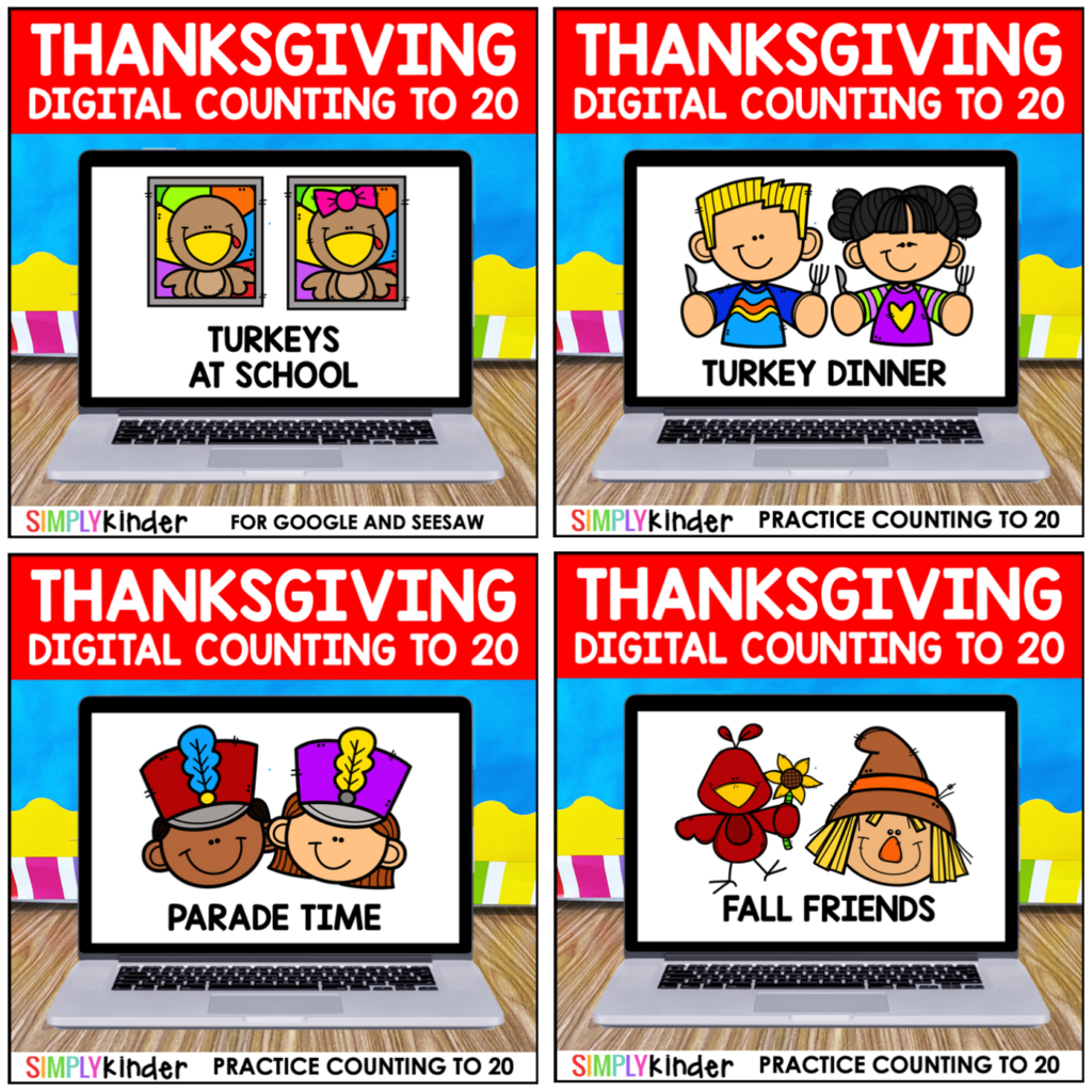 Thanksgiving Counting to 20 for Google and Seesaw - Simply Kinder