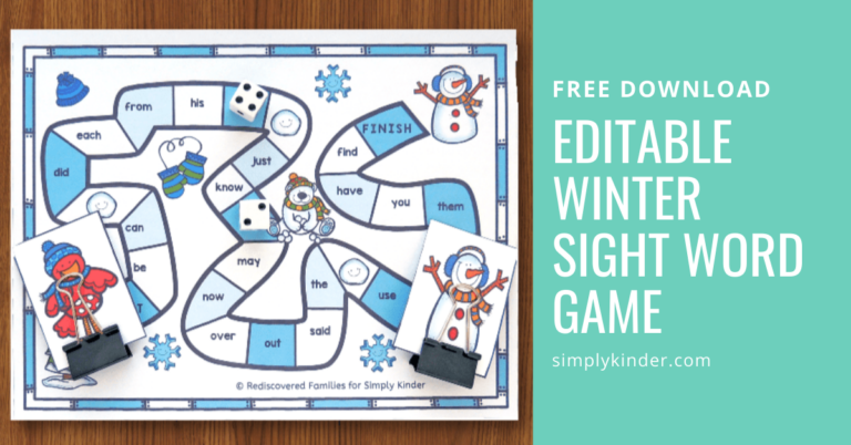 Free Winter Sight Word Game to Make Learning Fun - Simply Kinder