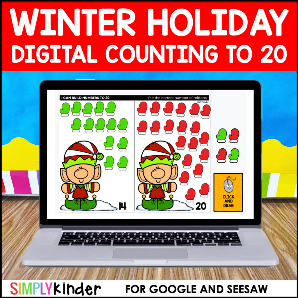 Winter Holiday Digital Counting to 20 for Google and Seesaw - Simply Kinder