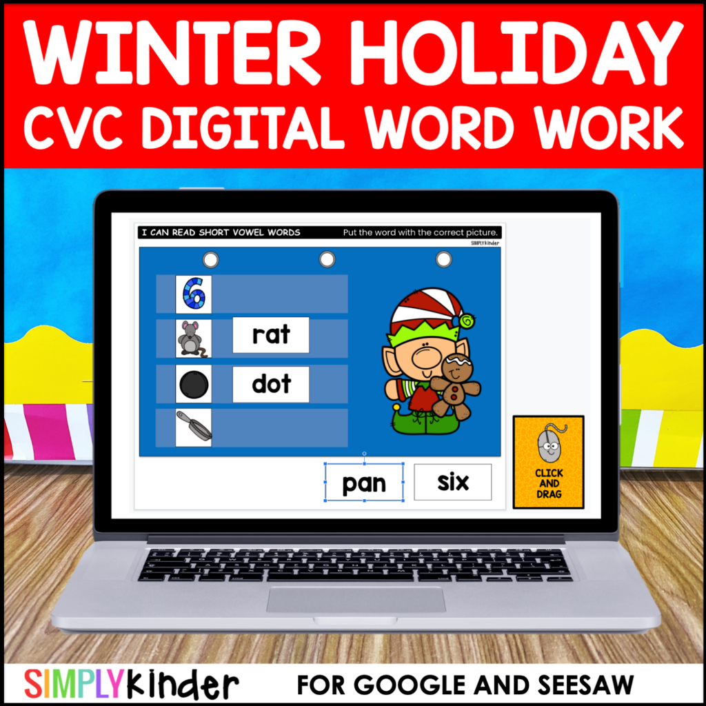 Holiday Digital CVC Activities for Google and Seesaw - Simply Kinder