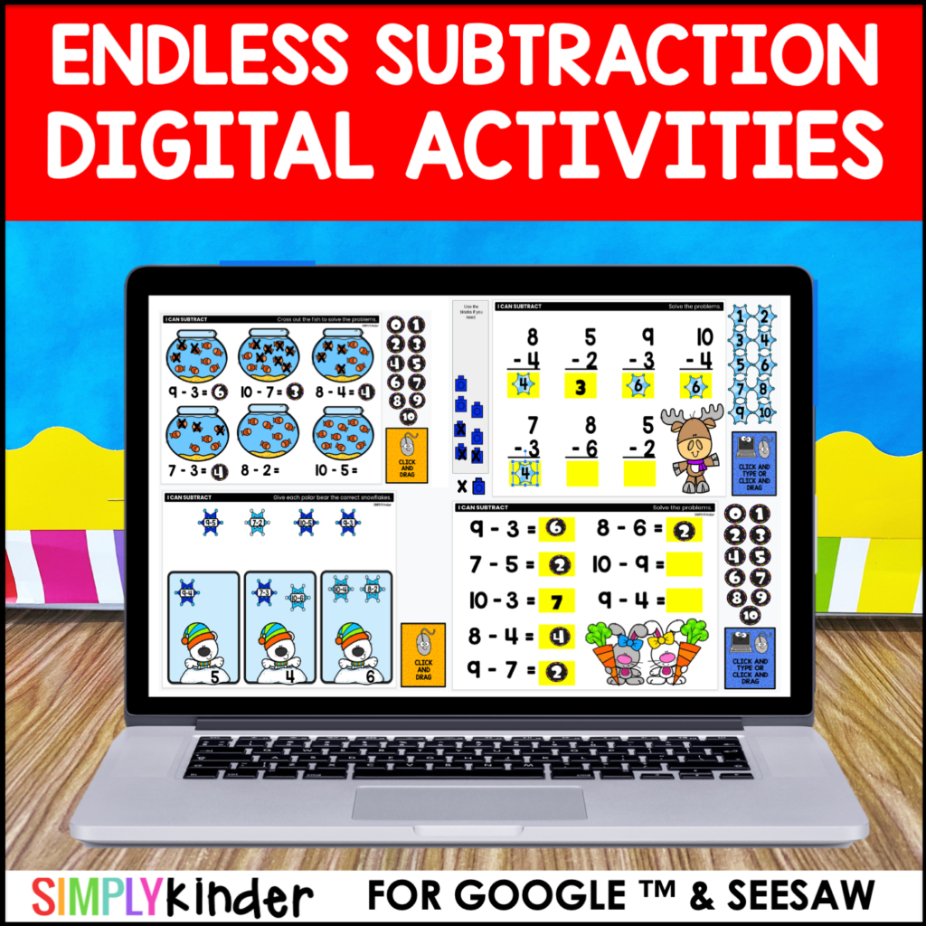 Endless Subtraction Digital Bundle for Google & Seesaw Bundle - Simply ...