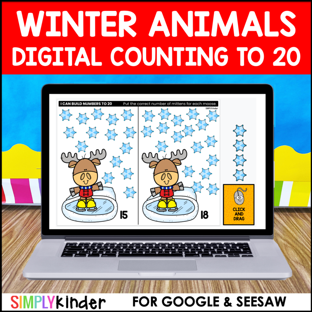 Winter Animals Counting to 20 for Google and Seesaw - Simply Kinder