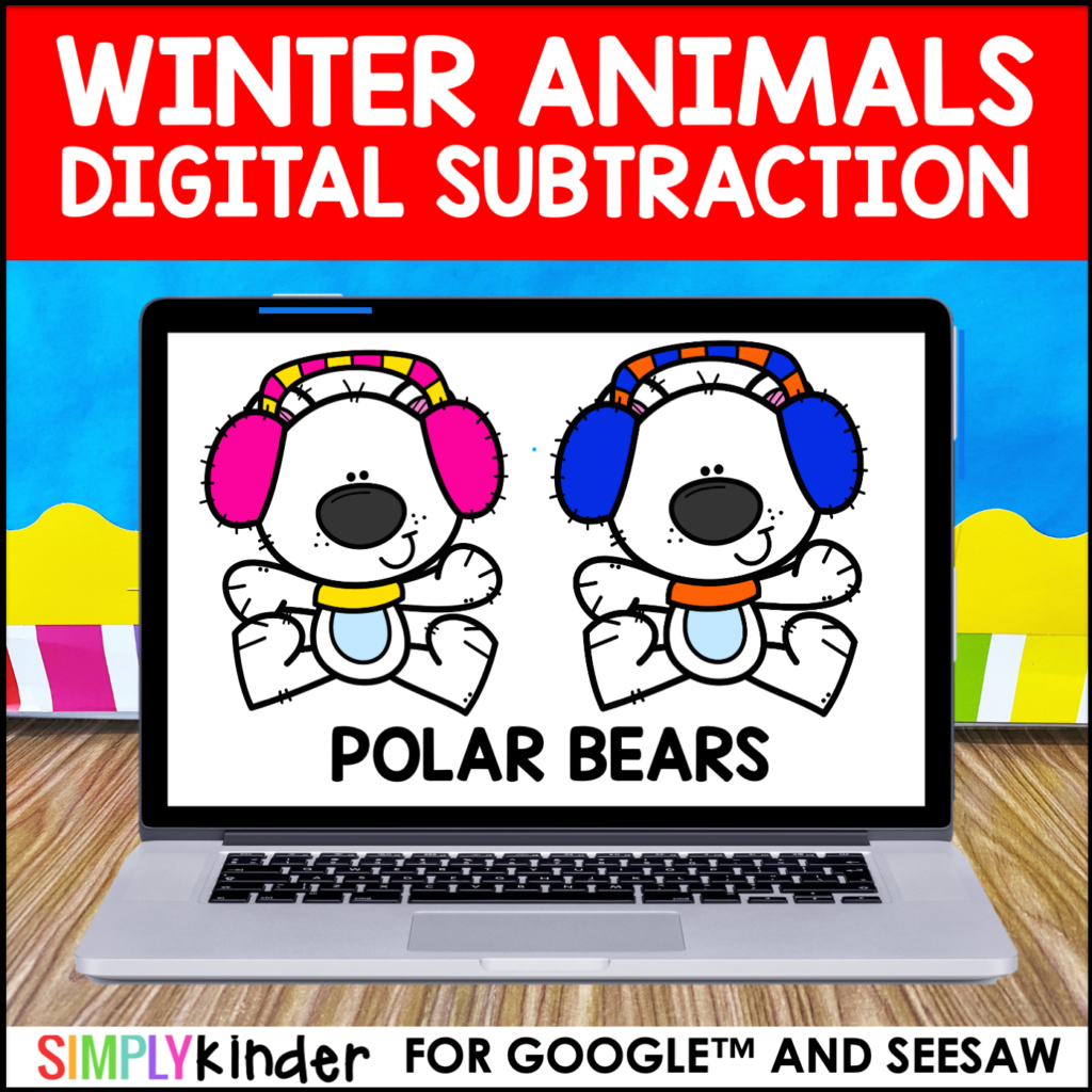 Winter Animals Digital Subtraction for Google and Seesaw - Simply Kinder