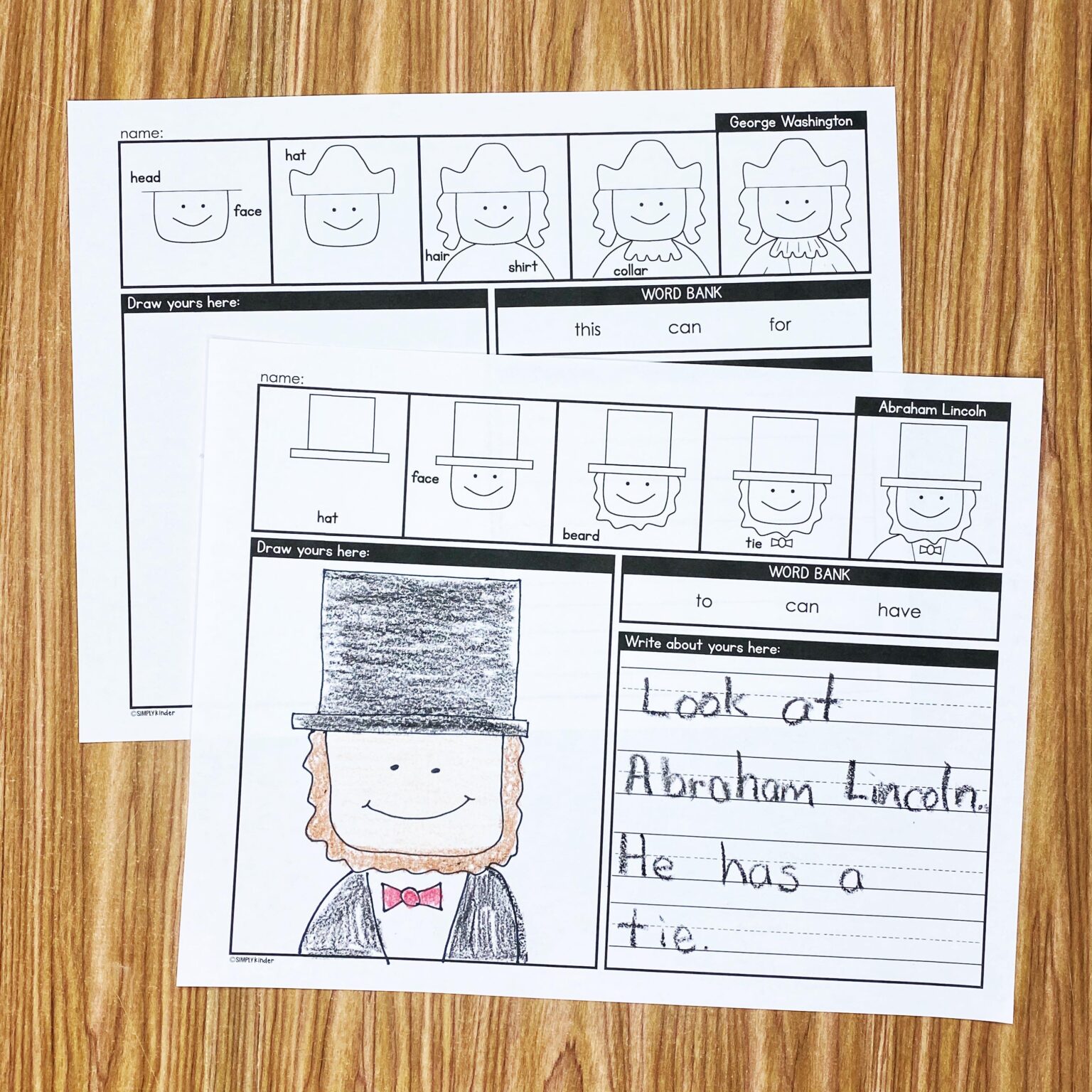 Presidents Day Directed Drawing Free Printable - Simply Kinder