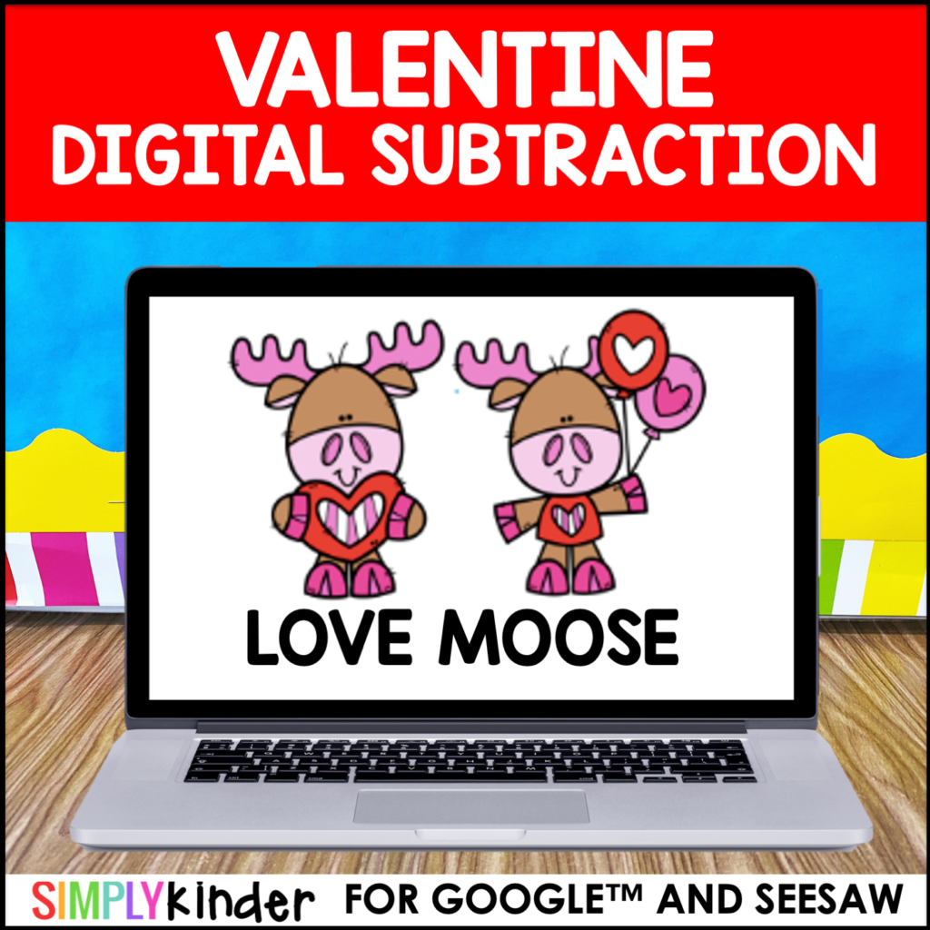 Valentine Digital Subtraction for Google and Seesaw - Simply Kinder