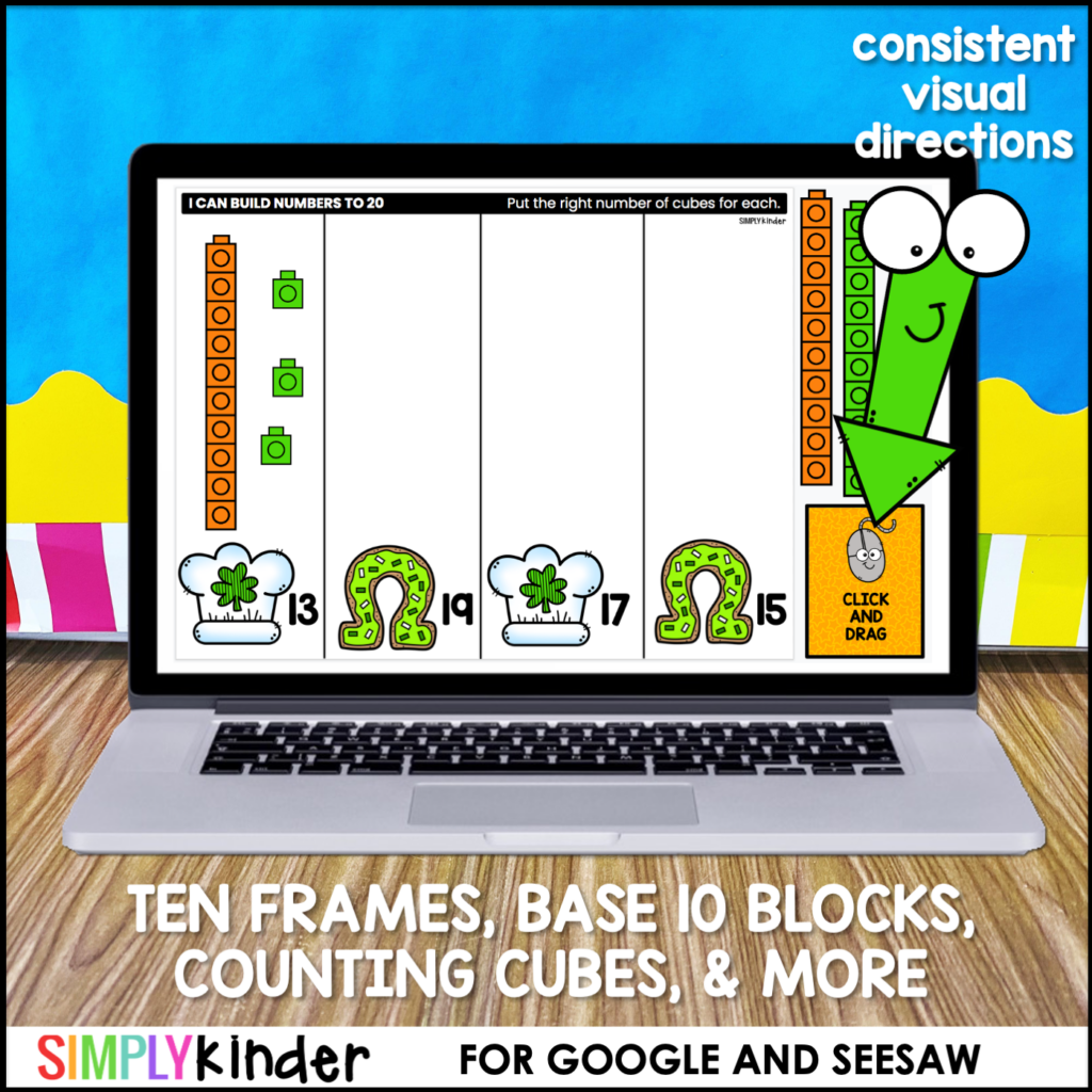 St. Patrick's Day Counting to 20 for Google and Seesaw - Simply Kinder