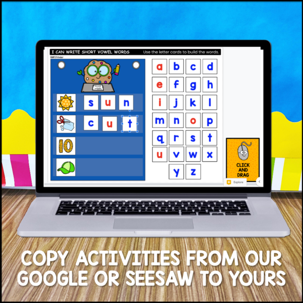Free Digital CVC Activity for Kindergarten: Google & Seesaw - Simply Kinder