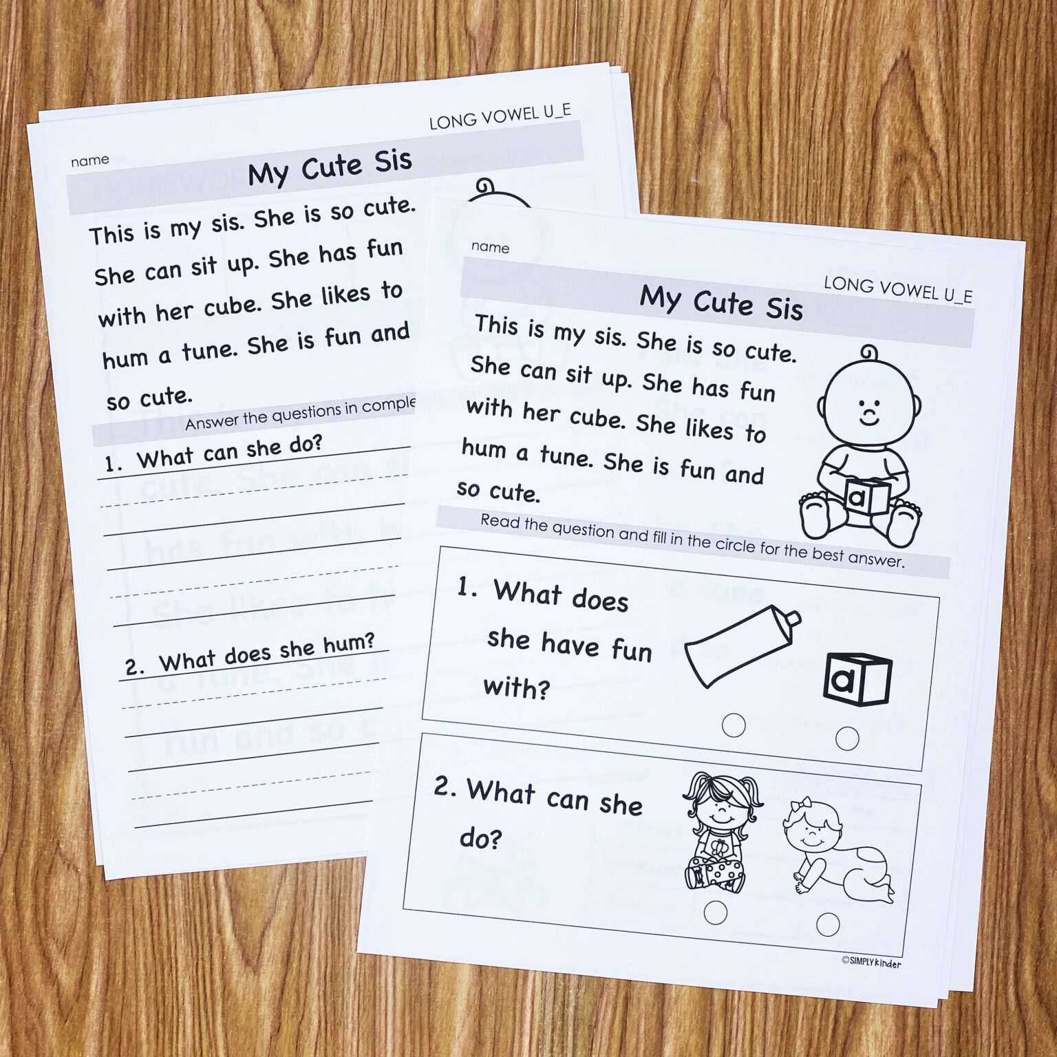 Long U Fluency Passages : Kindergarten & First Grade - Simply Kinder