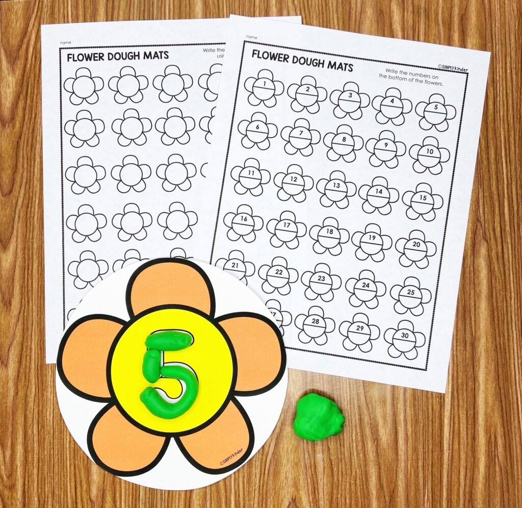 Flower Number Dough Mats - Simply Kinder