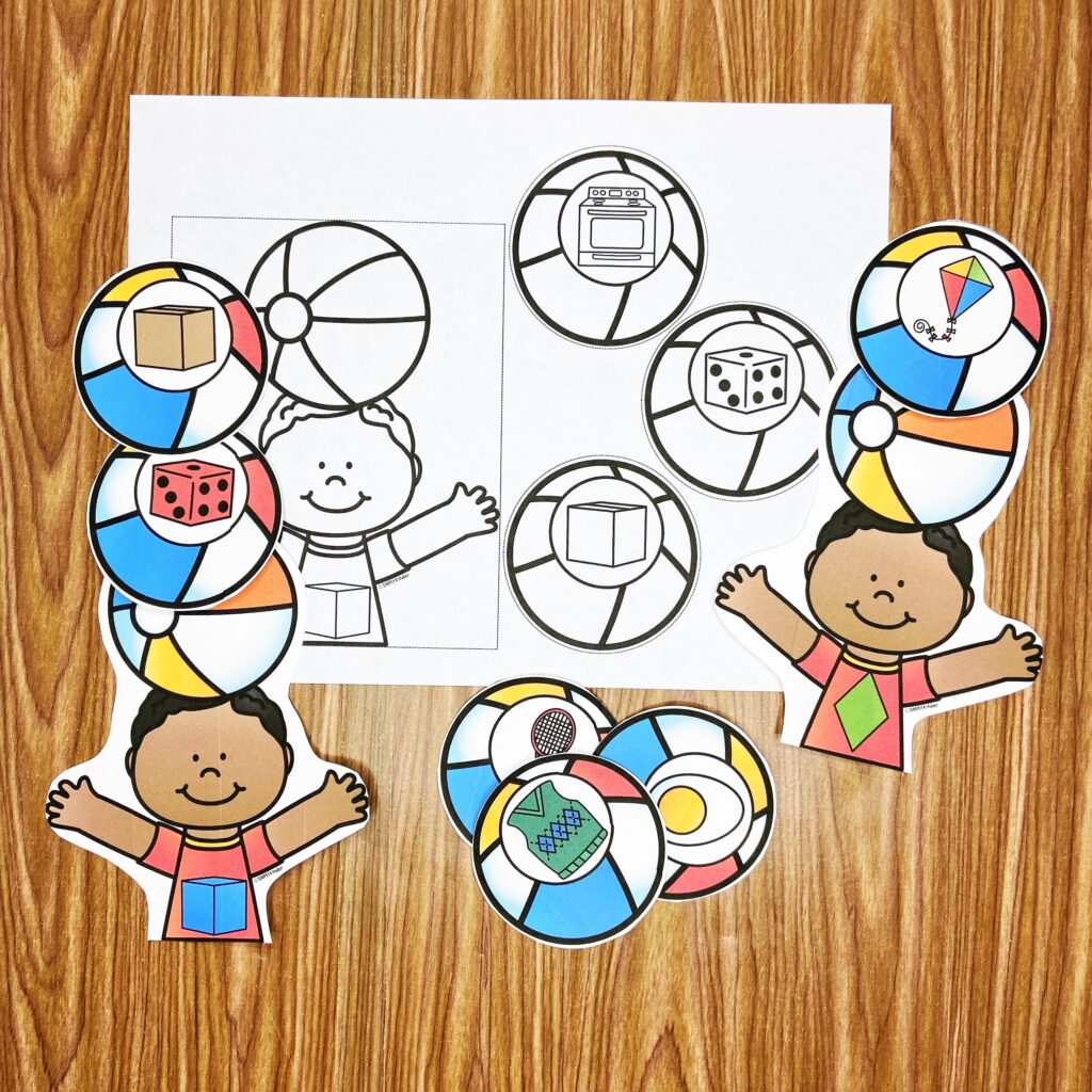 Beach Ball Shapes Math Center - Simply Kinder