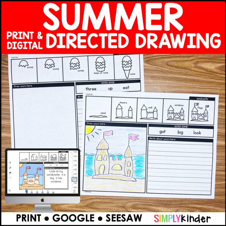 Summer Directed Drawing - Print, Seesaw, & Google - Simply Kinder