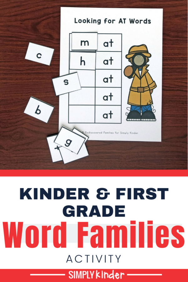 Free Short A Word Family Activity For Kinders - Simply Kinder
