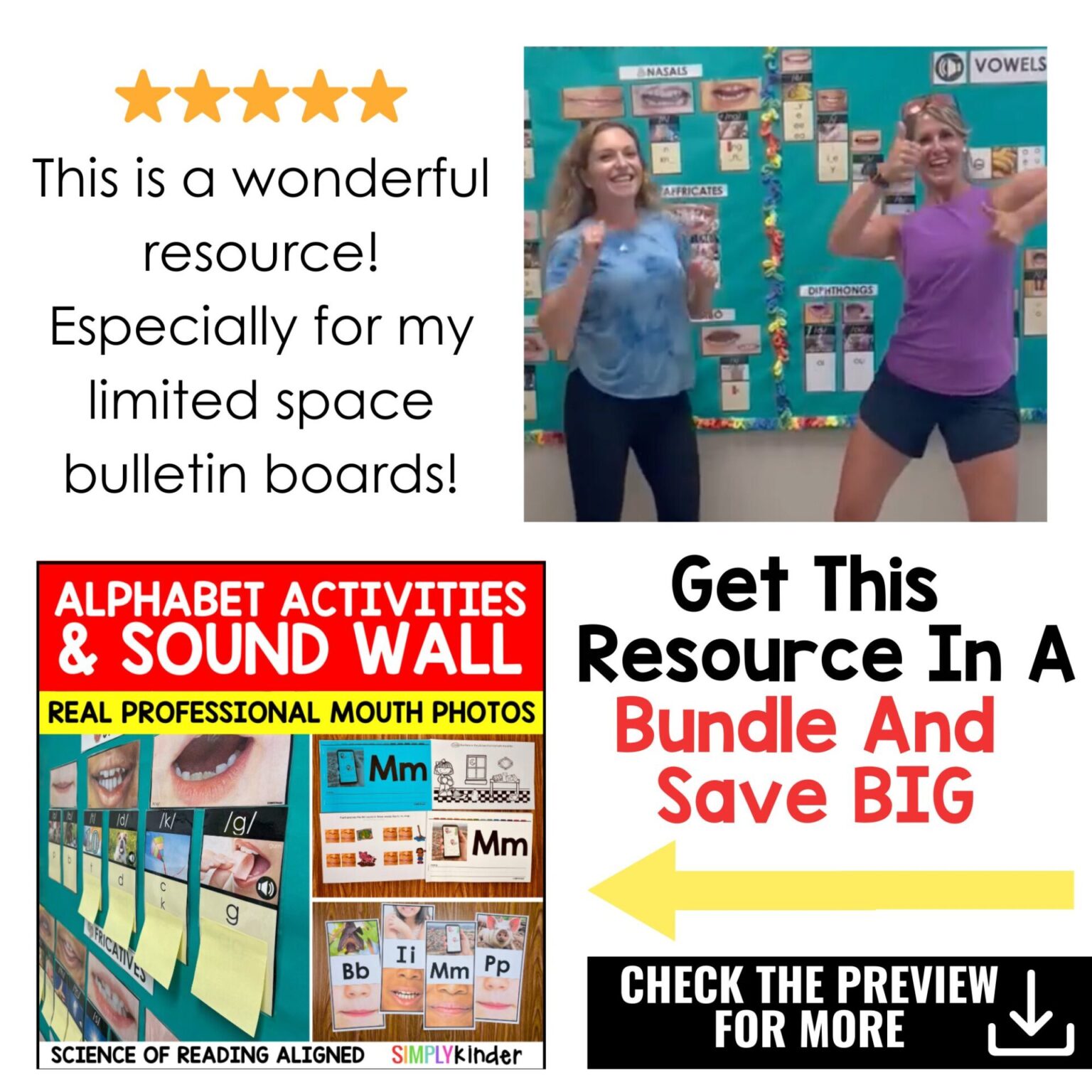 Kindergarten Sound Wall with Mouth Pictures, Labels, Locks, Science of ...