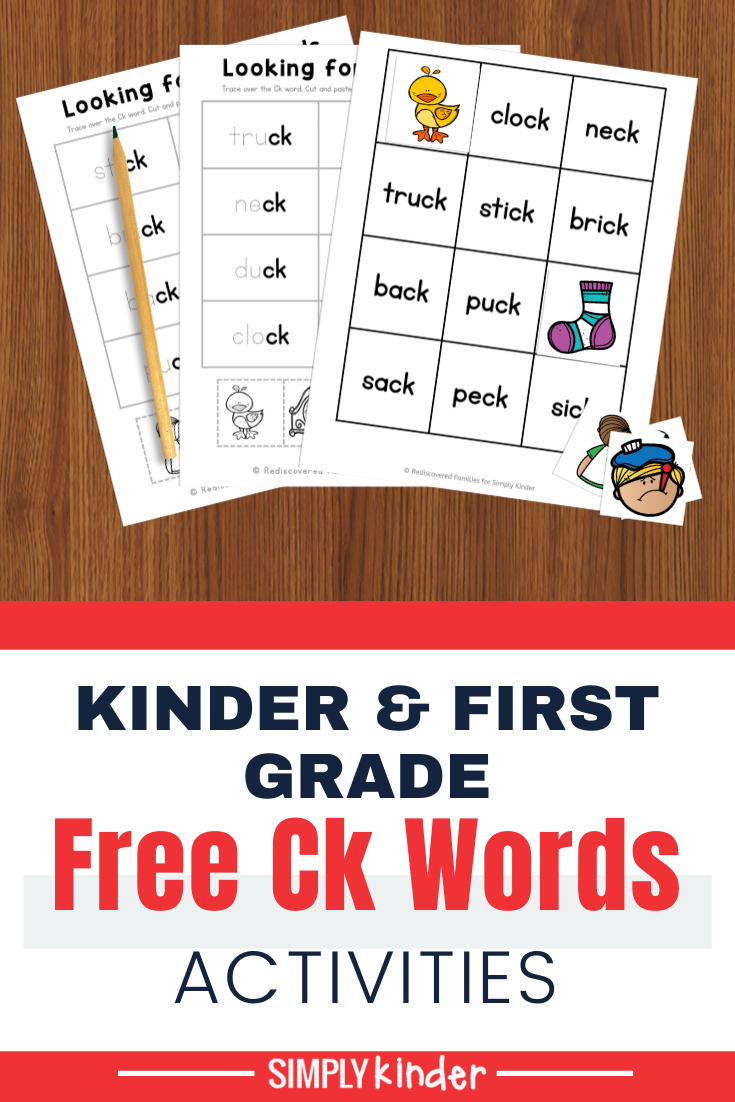 Words Ending In CK Free Activities For Kinders Simply Kinder