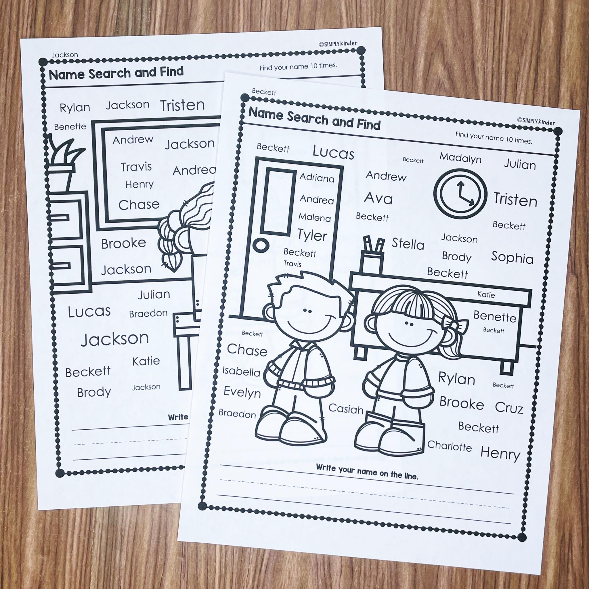 Editable Names Search and Find - Simply Kinder