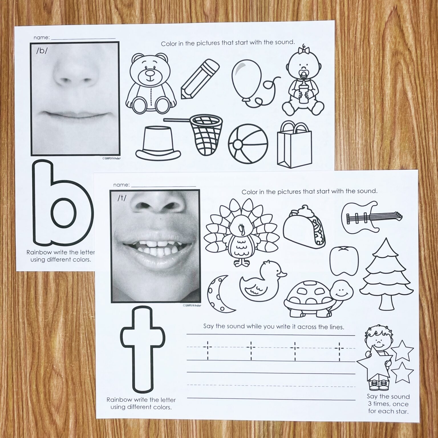 Alphabet Printables with Mouth Pictures - Print and Seesaw - Simply Kinder